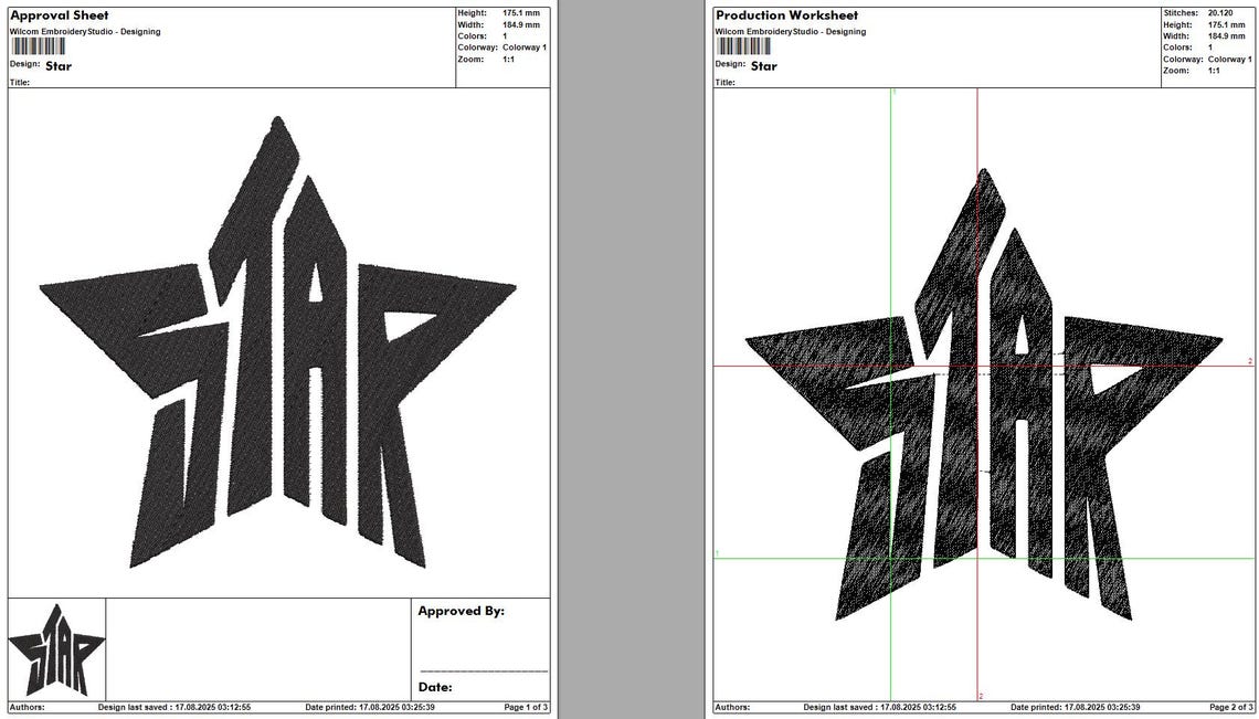 STAR Word Art Embroidery Design – Bold Modern Star Typography Pattern ...