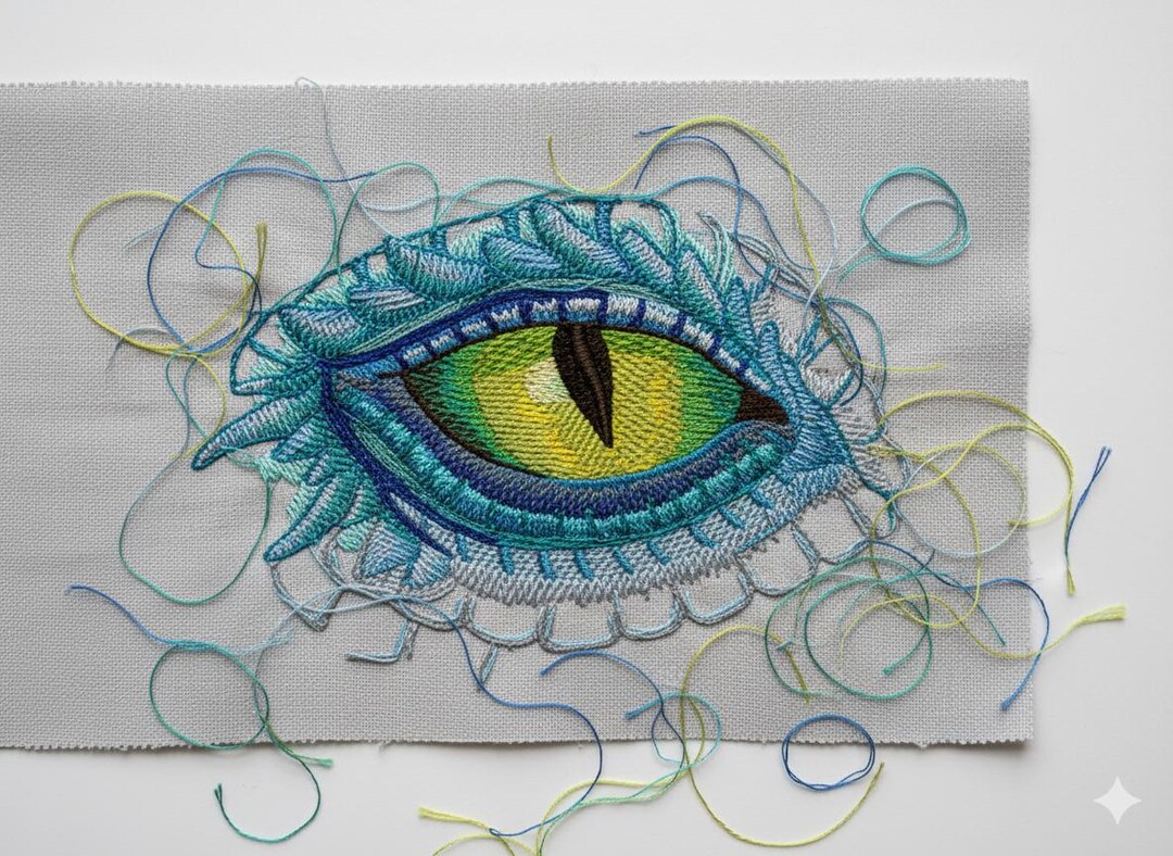 Colorful Dragon Eyes Embroidery Design | Digital Machine Embroidery ...