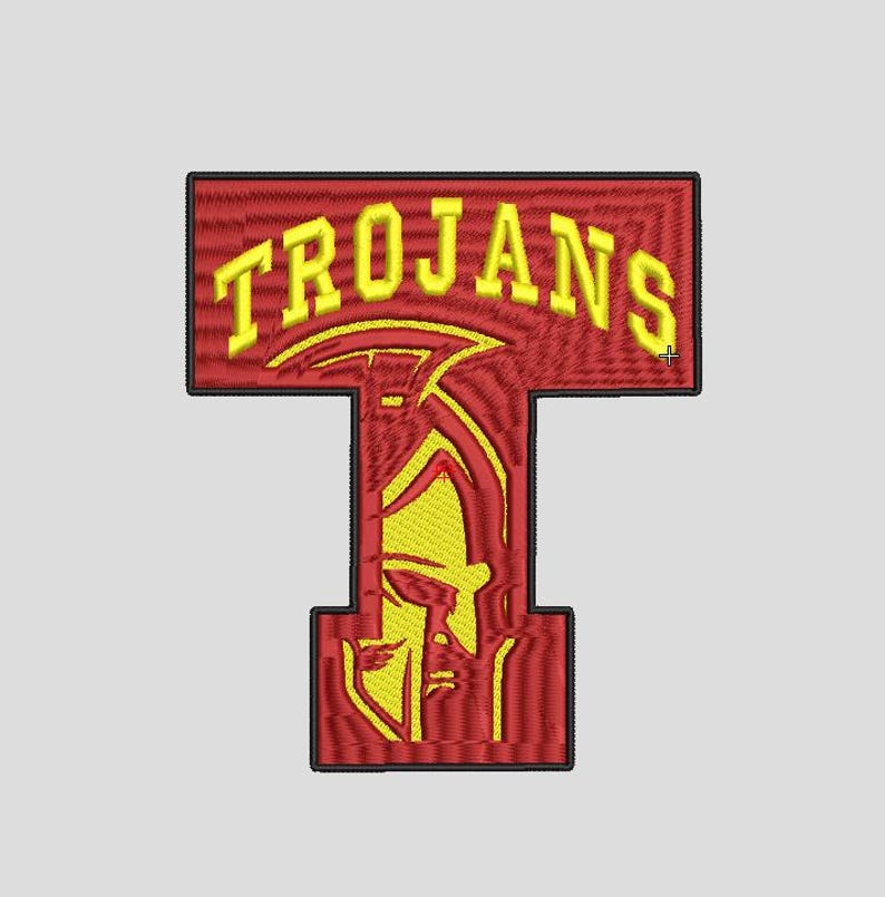 Trojan - Machine Embroidery Design - College Team Design - 4 Size 6 ...