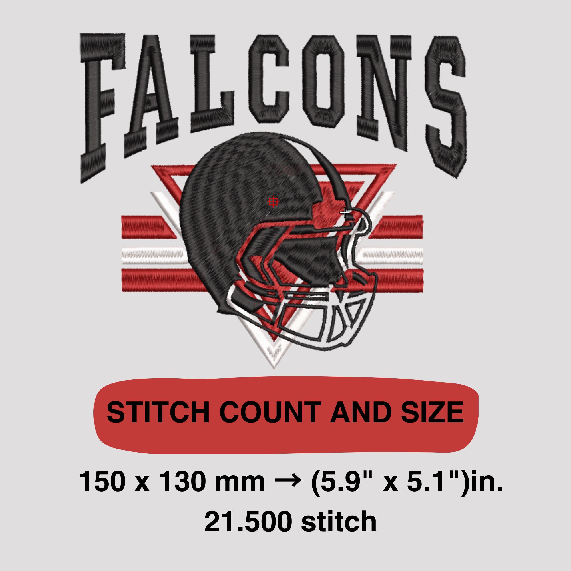 Falcons Embroidery Design | Football Logo Stitch Pattern | Multiple ...