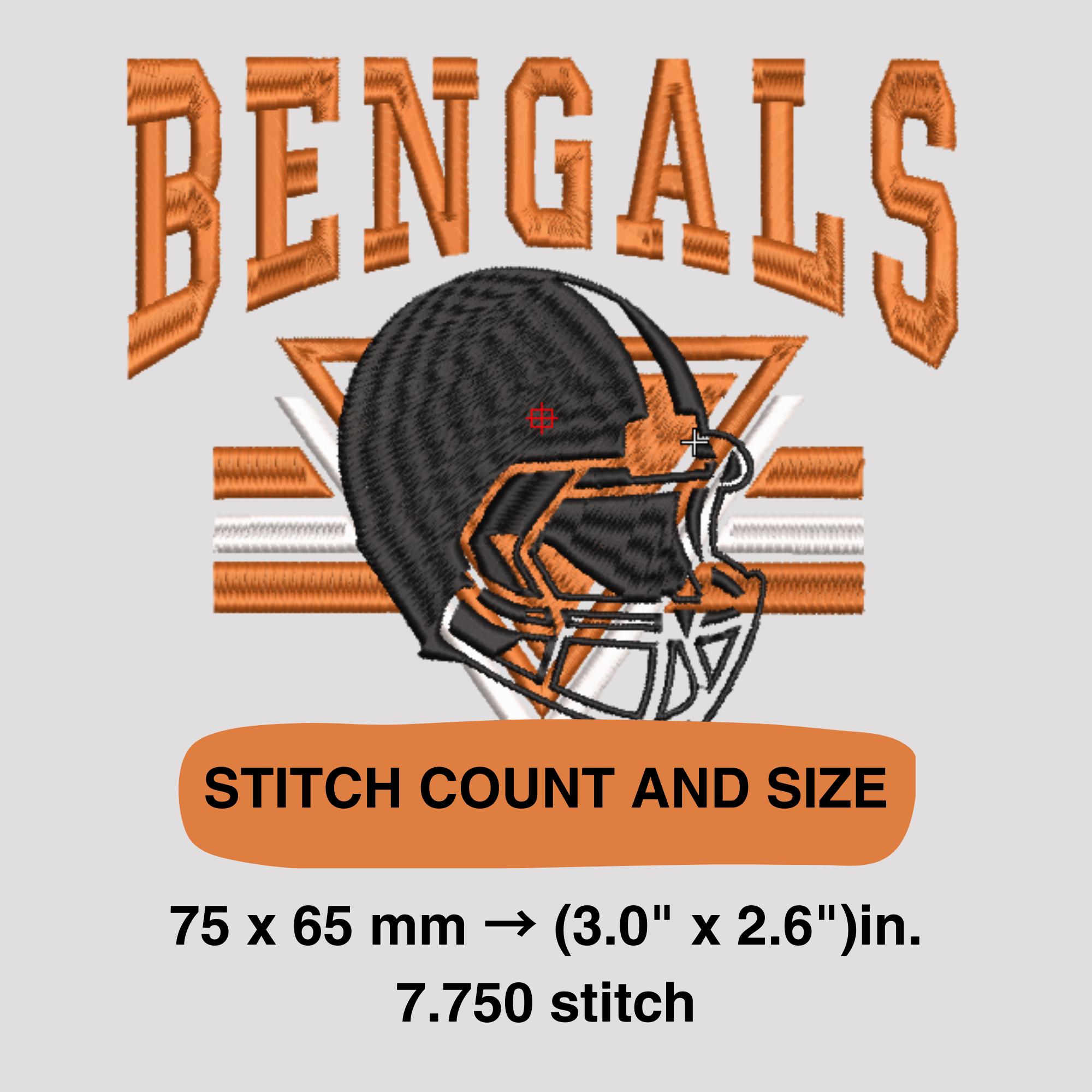 Bengals Embroidery Design | 6 Formats Pes Dst Exp VP3 HUS XXX | 5 Sizes ...