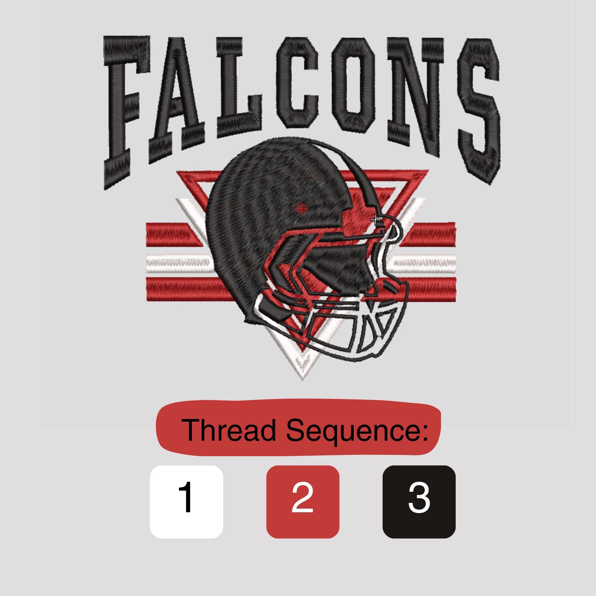 Falcons Embroidery Design | Football Logo Stitch Pattern | Multiple ...
