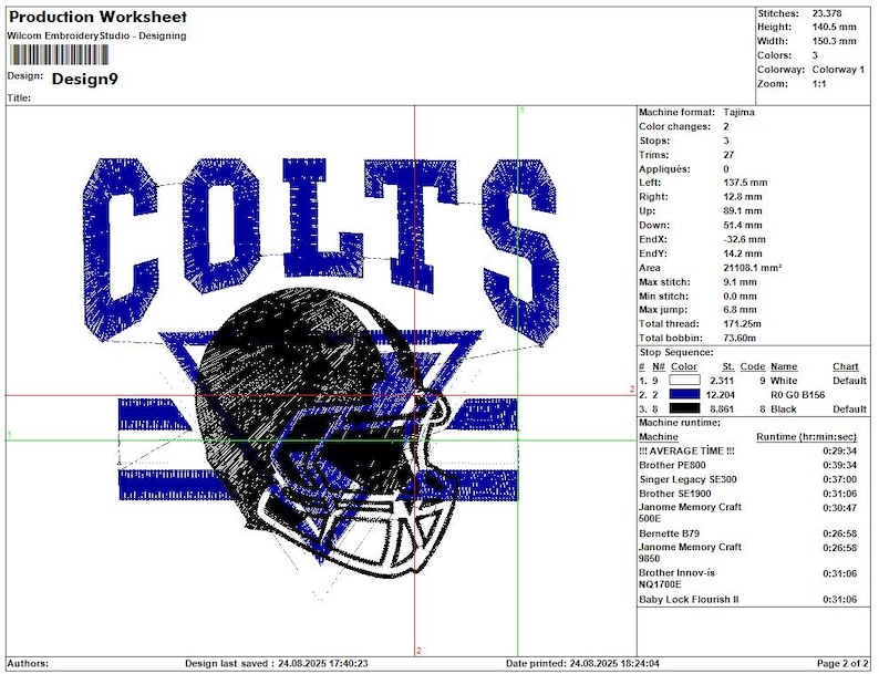 Colts Embroidery Design, Sports Team Machine Embroidery Pattern, Logo ...