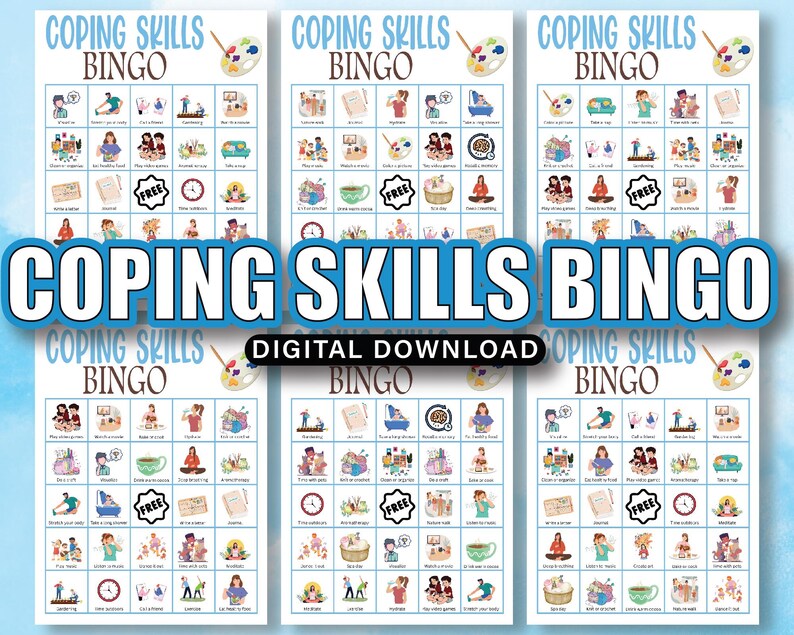 Coping Skills Bingo Game, 60 Mindfulness Bingo Cards, Classroom SEL ...