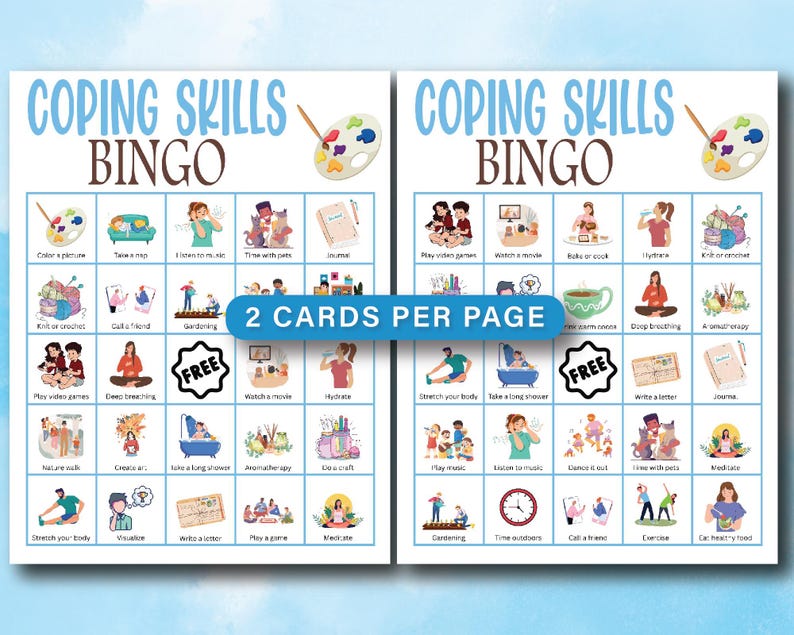 Coping Skills Bingo Game, 60 Mindfulness Bingo Cards, Classroom SEL ...