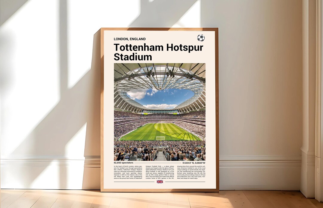Tottenham Hotspur Stadium Poster - Football Stadium Print, Stadium ...
