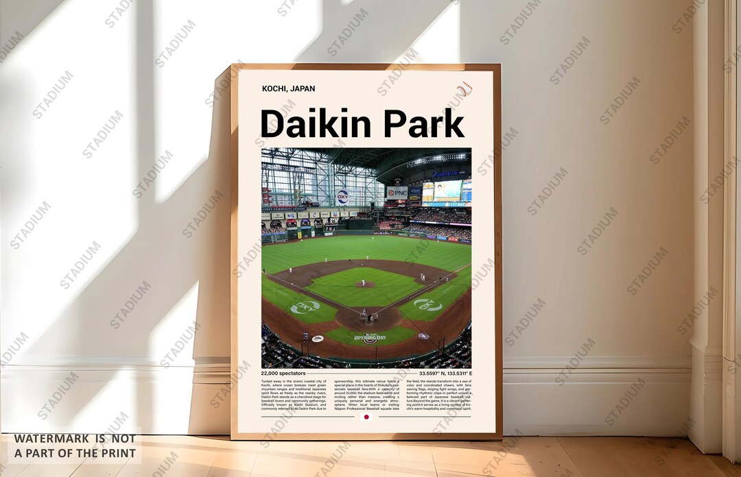 Daikin Park Poster, Baseball Stadium Print, Baseball Wall Art, Mid ...