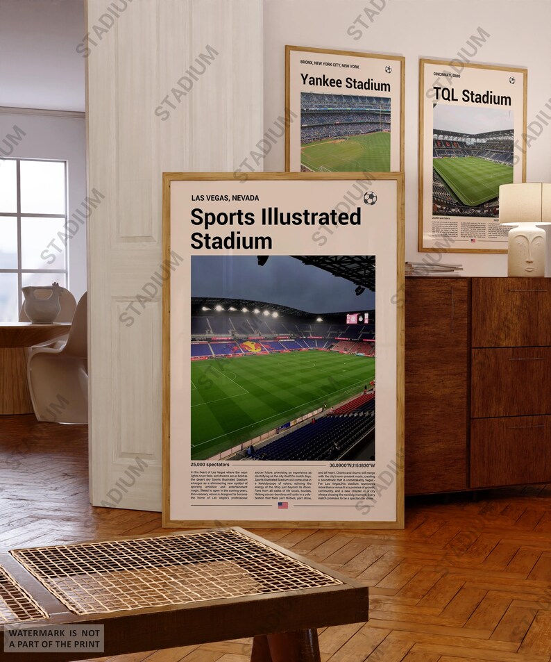 Sports Illustrated Stadium Poster, Soccer Stadium Wall Art, Modern ...