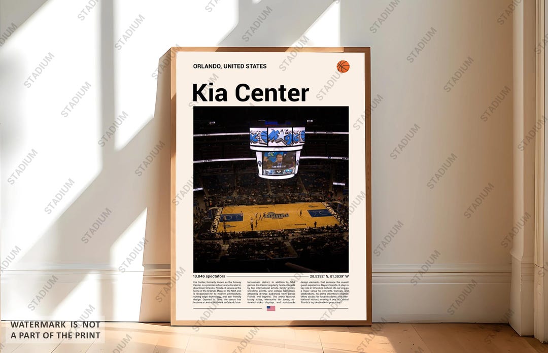 Kia Center Poster, Orlando Magic Poster Print, NBA Arena Poster ...