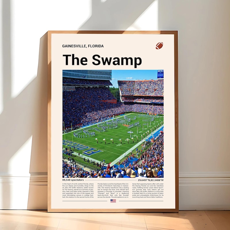 Florida Gator Stadium Art - Etsy