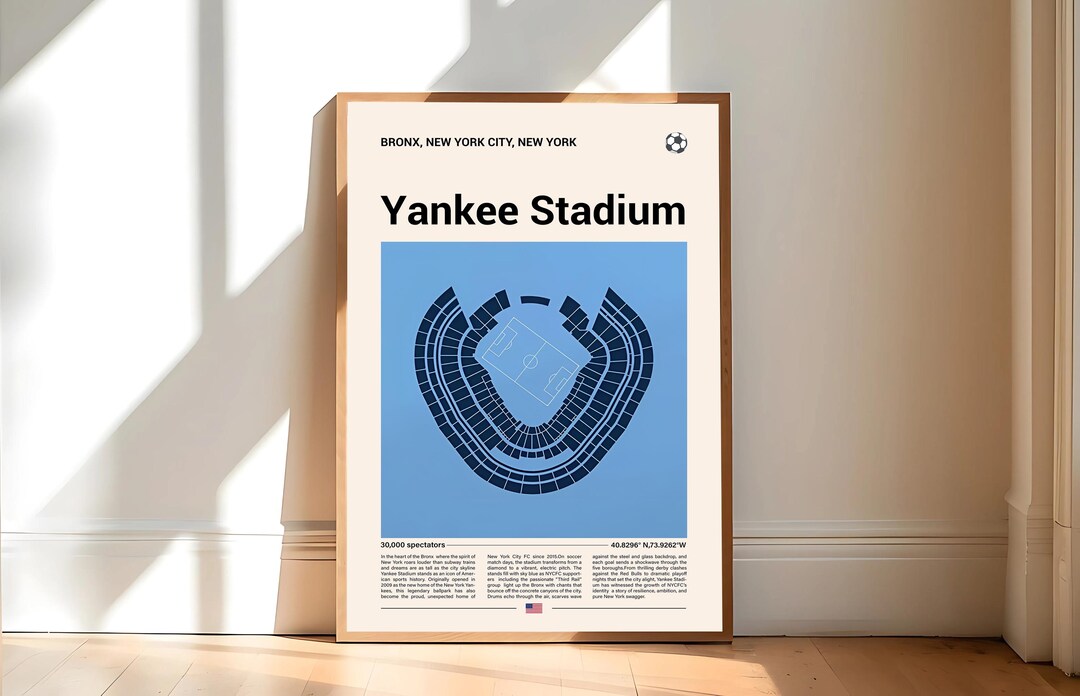 Yankee Stadium Print, Football Stadium Print, Stadium Poster, Gift ...