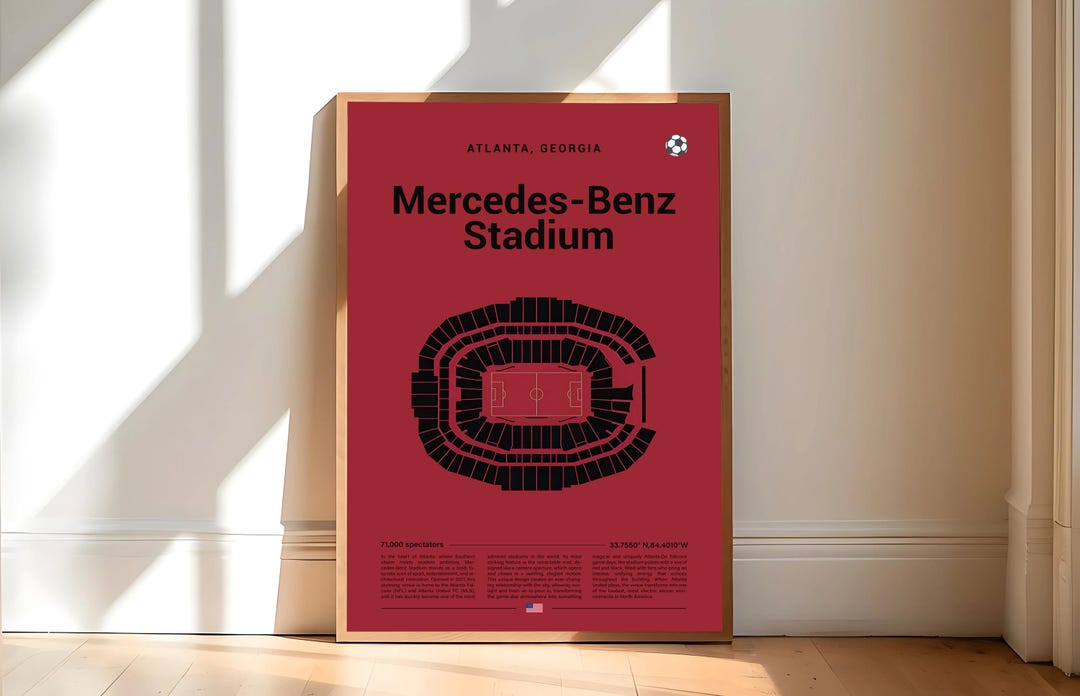 Mercedes Benz Stadium Print, Atlanta United Poster, MLS Poster, Mid ...