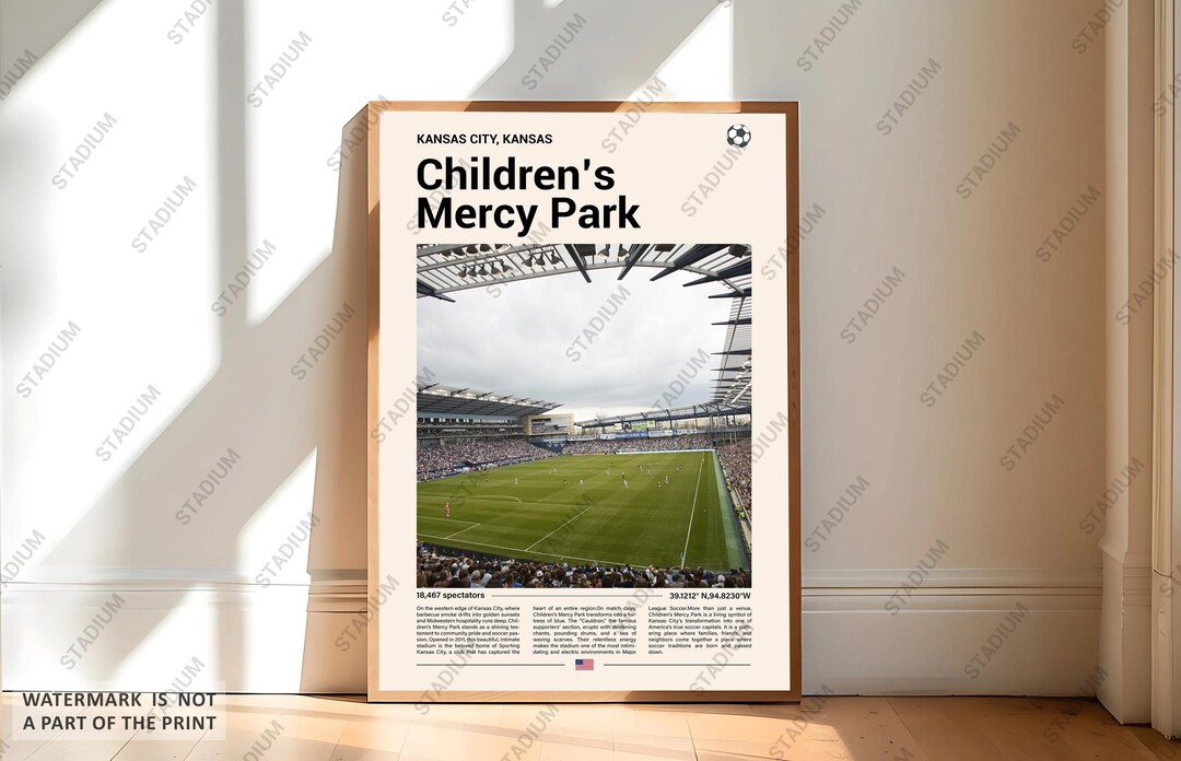 Children’s Mercy Park Poster, Football Stadium Print, Stadium Poster ...