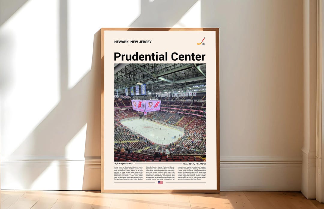 Prudential Center Poster, New Jersey Devils Poster Print, NHL Arena ...