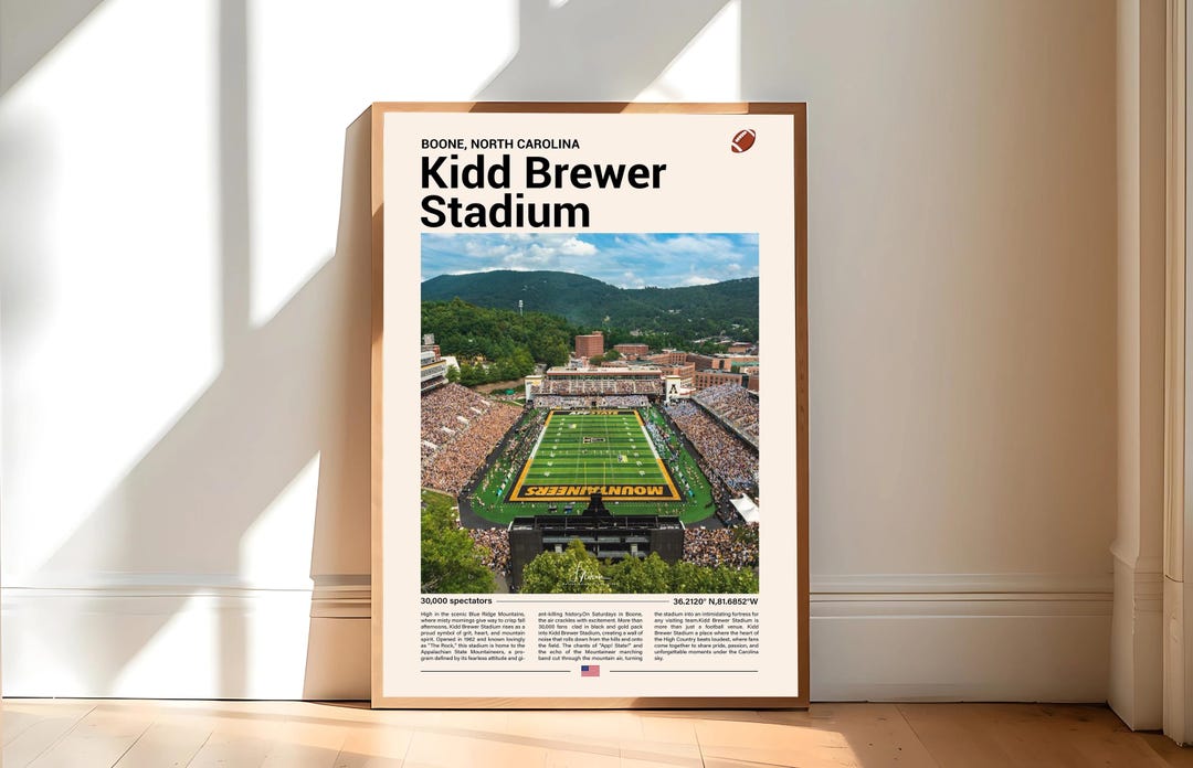 Kidd Brewer Stadium Poster, Appalachian State Mountaineers Poster Print ...