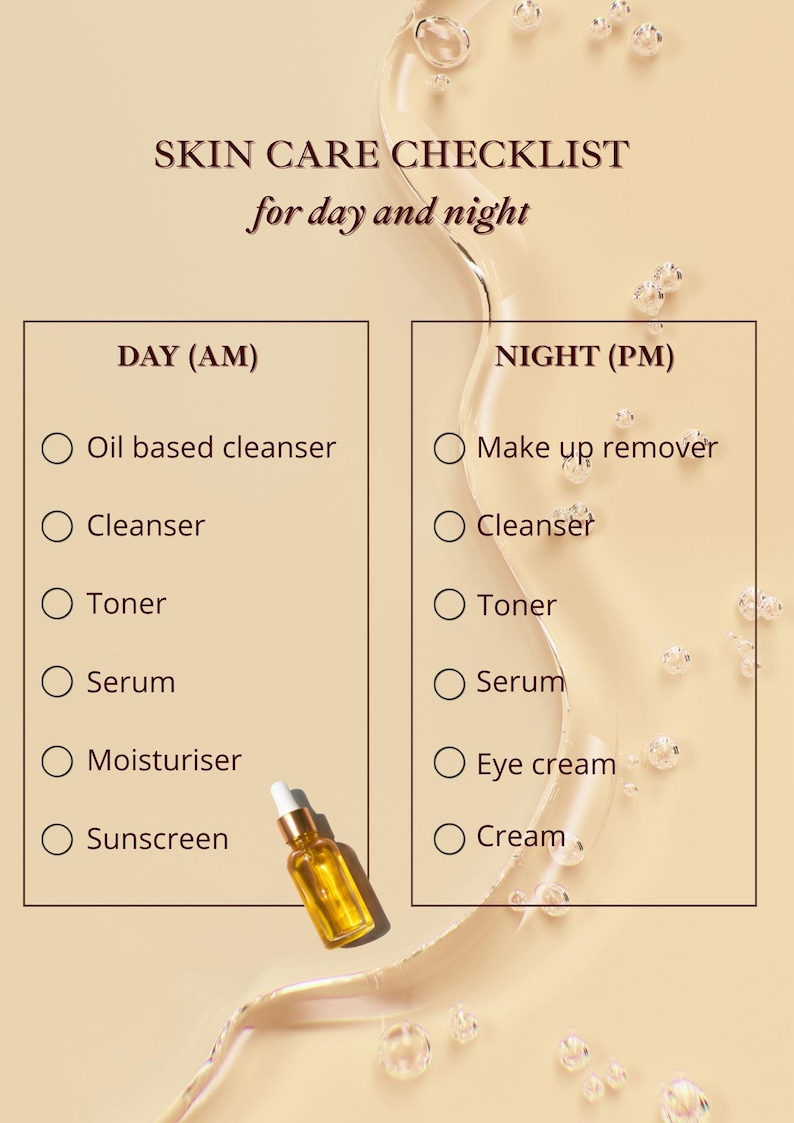 Oily Skin Care Routine Checklist – Skincare Template PDF – AM PM Glow ...