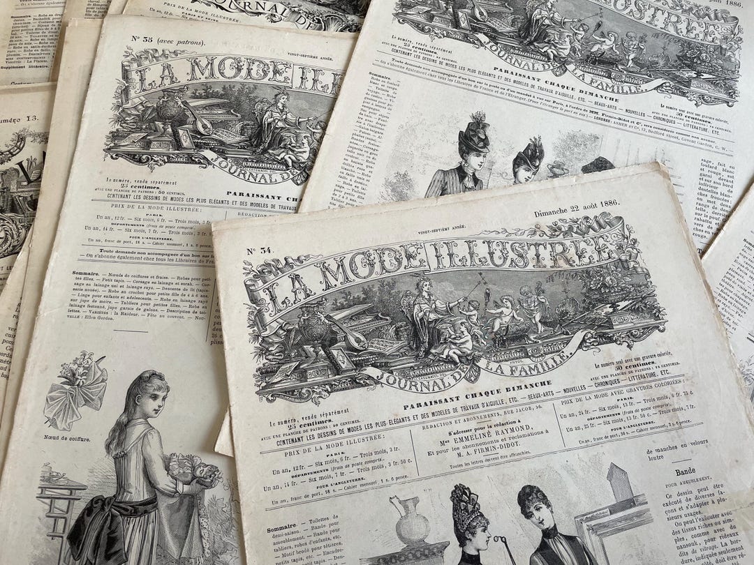 Antique French 1870s Fashion Magazine La Mode Illustrée Parisian ...