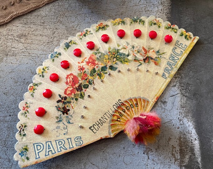Beautiful Old French Card With Glass & Metal Embellishments - Etsy