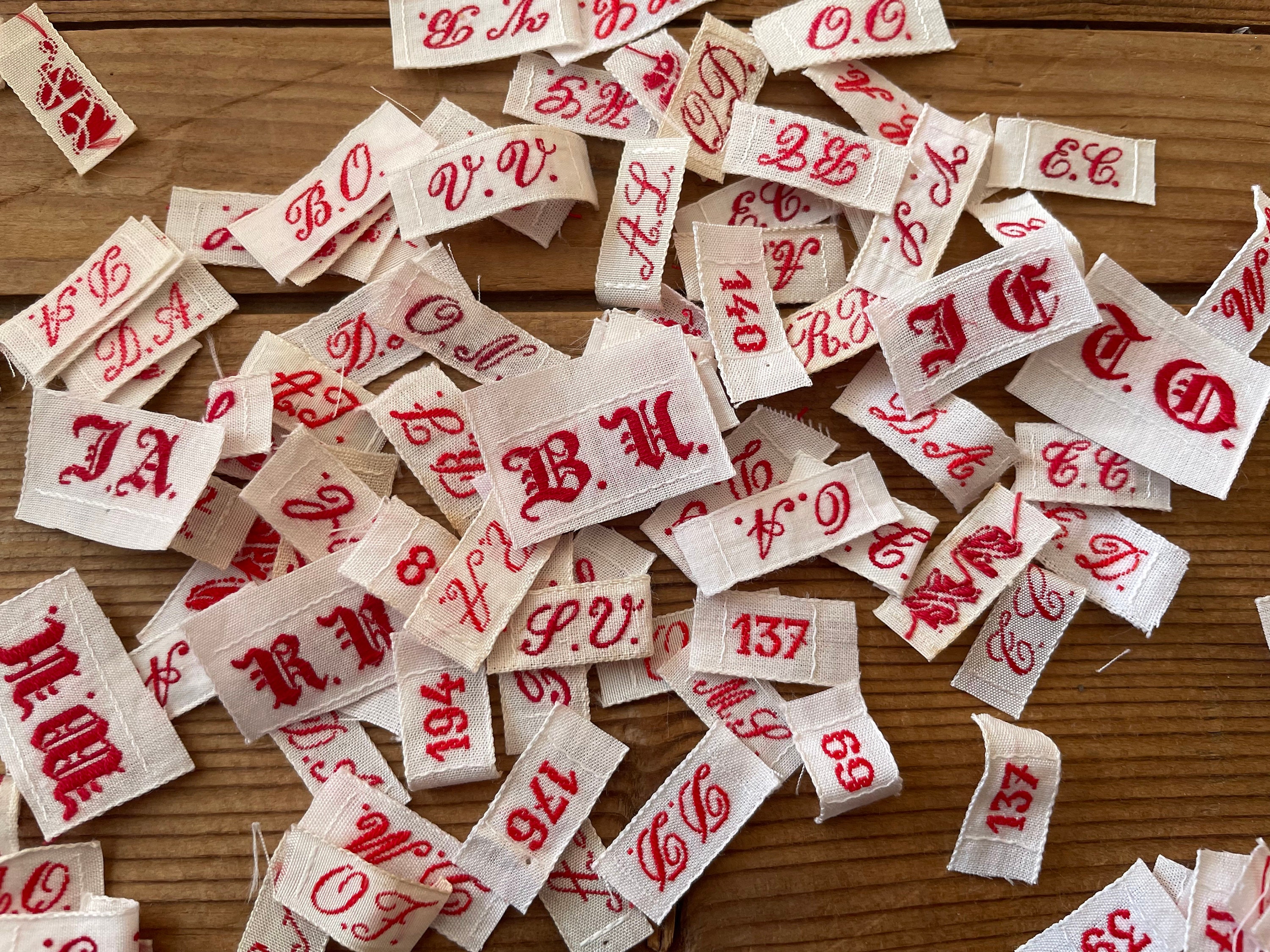 Vintage French Laundry Labels Letters Linen Kitchen Cloth.... - Etsy