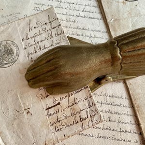 Vintage Large Hand Shaped Paper Letter Clip Metal Hand Office Hand Clip ...