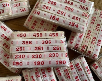 Vintage French Laundry Labels Numbers Tapes - 5 Meters Linen Kitchen ...