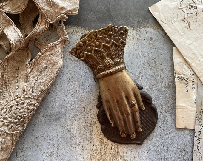 Antique Large Hand Shaped Paper Letter Clip Metal Hand - Etsy