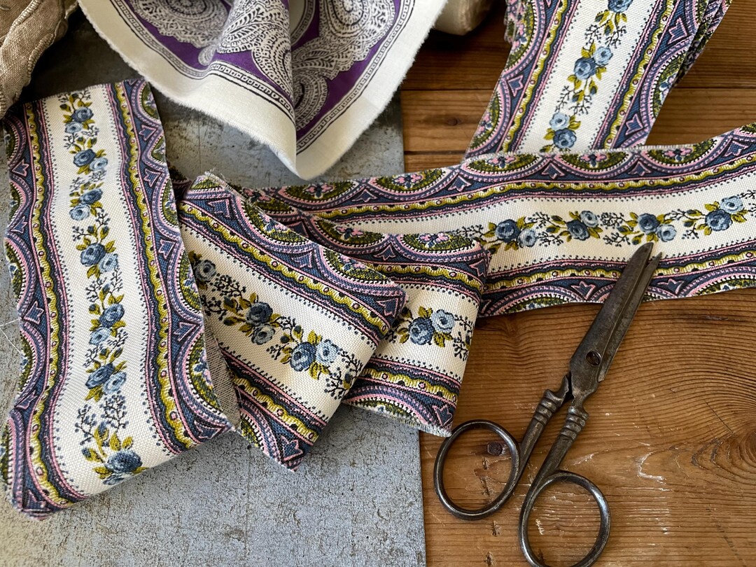 Vintage FRENCH Textile Frieze Trim Provençal Collection - Flower ...