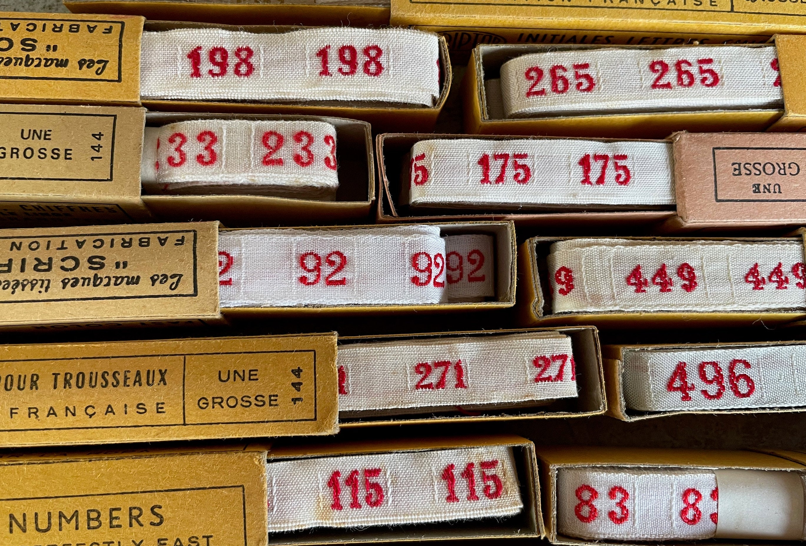 Vintage French Laundry Labels Numbers Linen Kitchen Cloth.... - Etsy