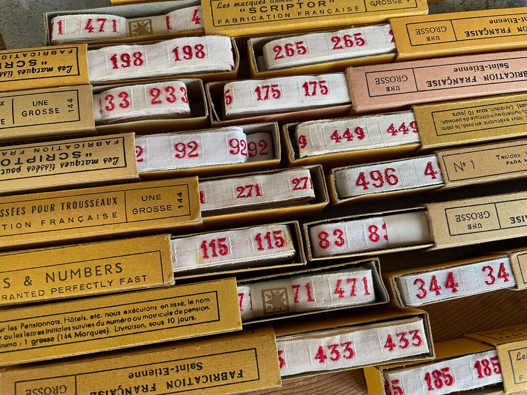 Vintage French Laundry Labels Numbers Linen Kitchen Cloth.... - Etsy