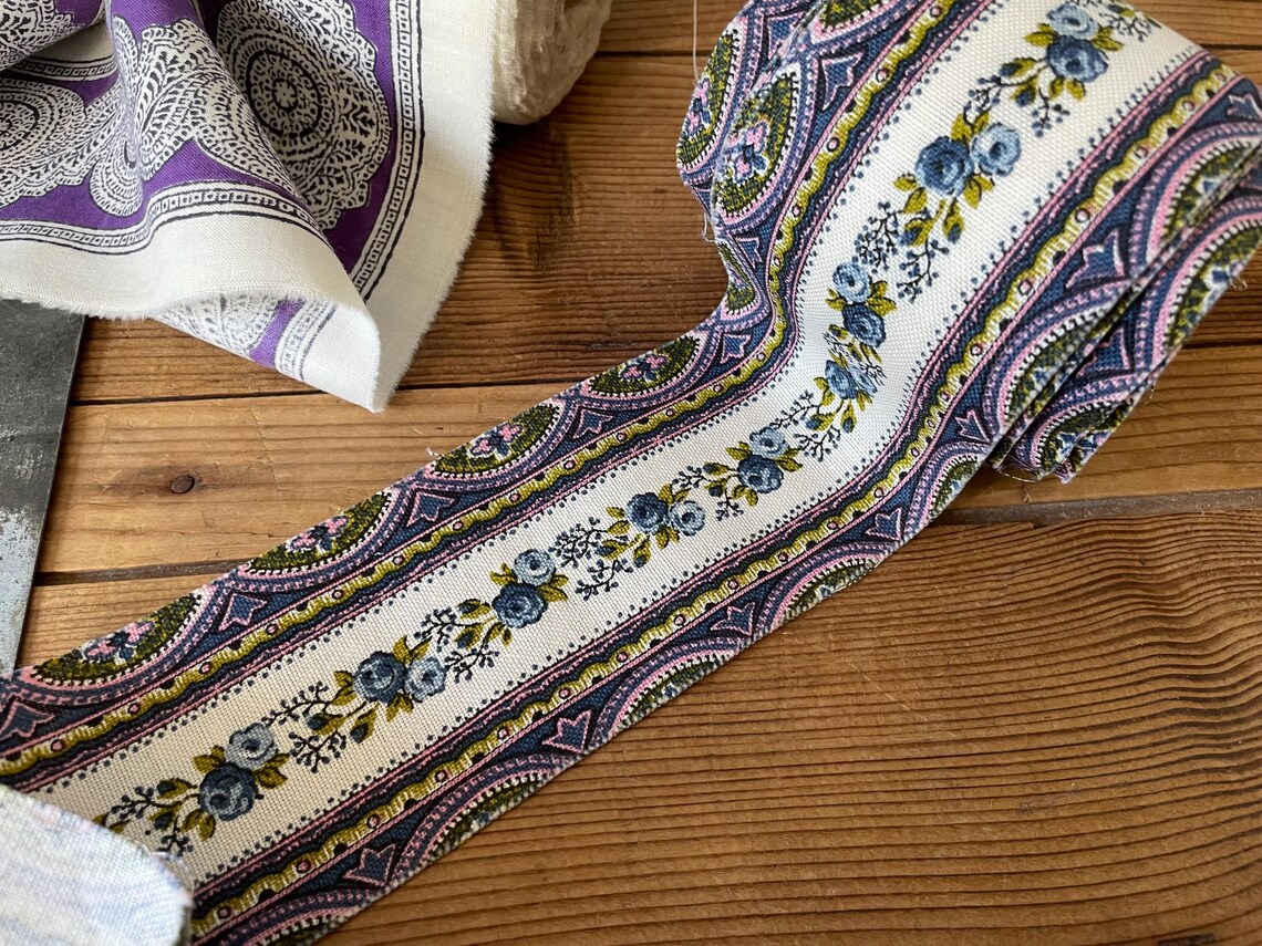 Vintage FRENCH Textile Frieze Trim Provençal Collection - Flower ...