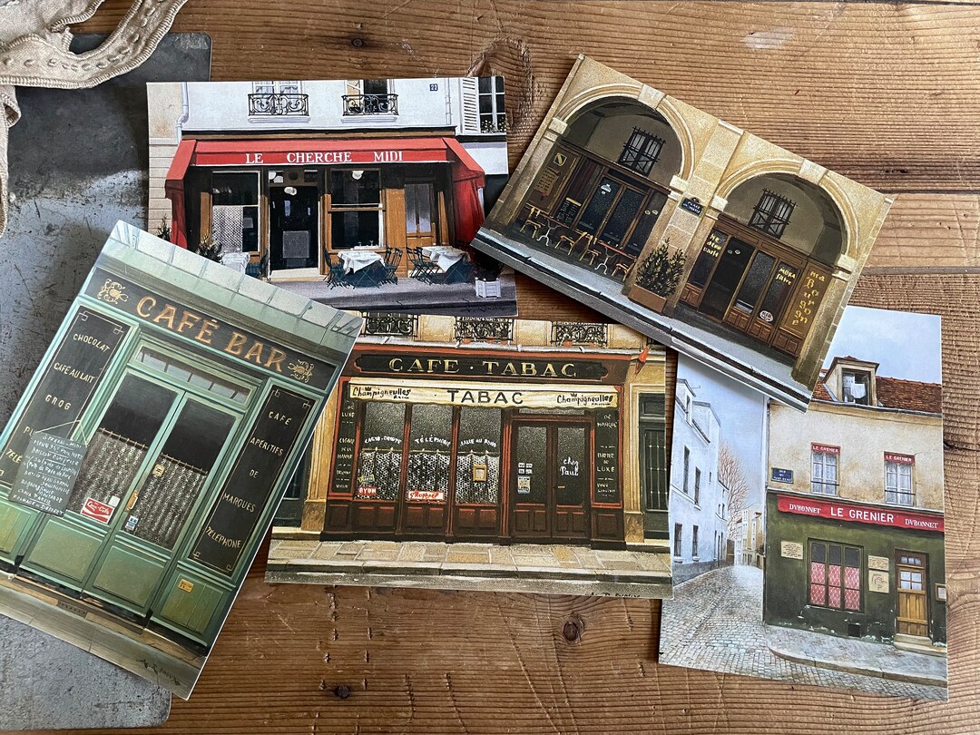 Vintage 1980s French Postcards From Paris Colors Parisian Bars and ...