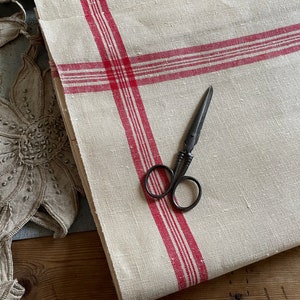 Old French Natural Linen Coton Fabric Tea Towel Torchon Fabric - Etsy