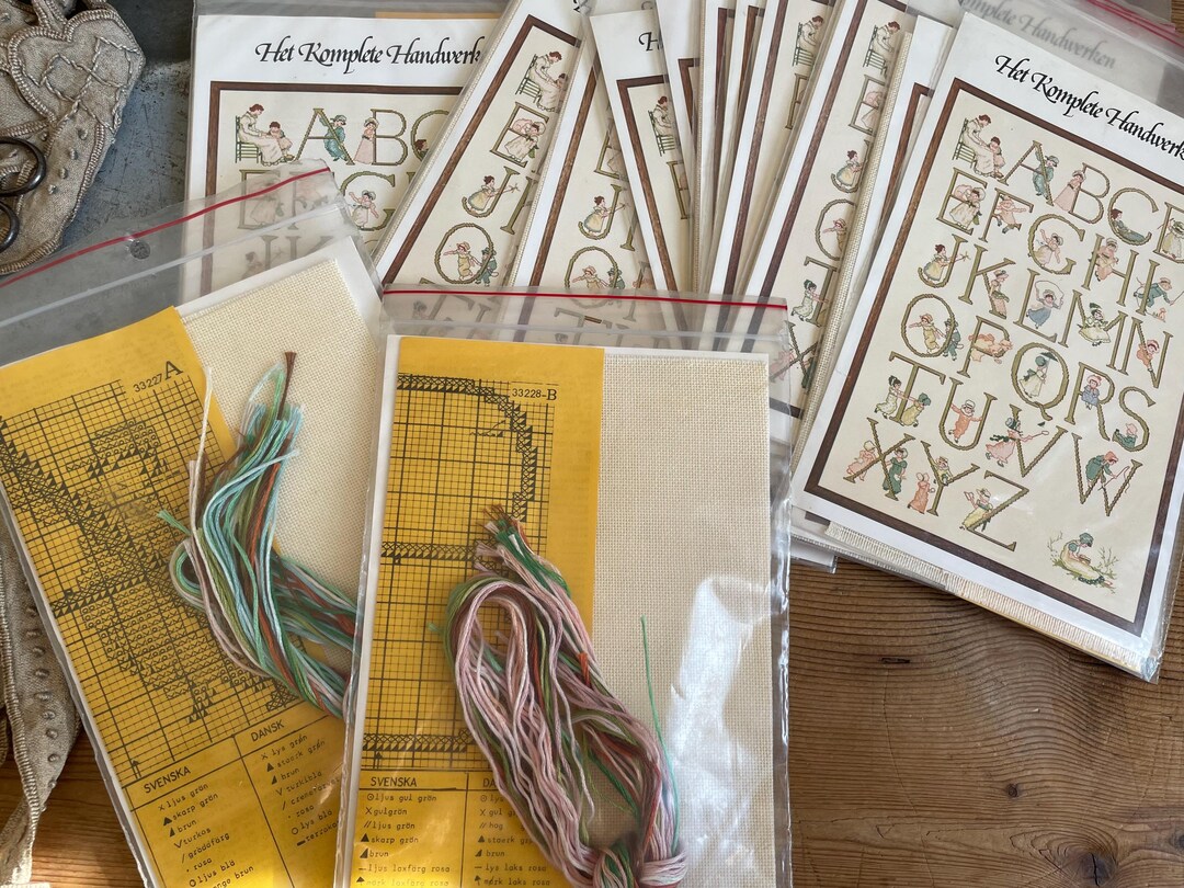 Vintage Kate Greenaway Alphabet Letters Cross Stitch Kit - Etsy