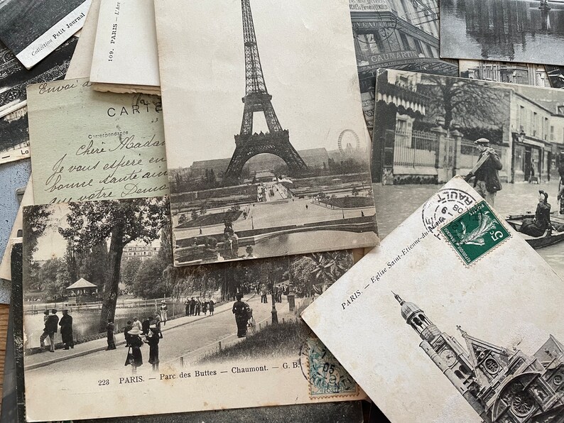 Vintage 1900s French Postcards From Paris Black and White Set - Etsy