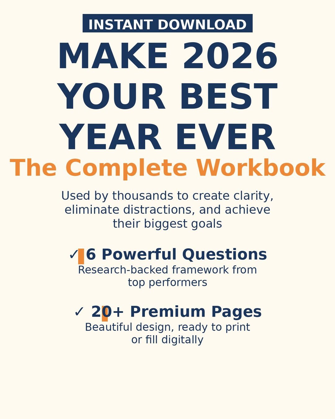 2026 Goal Setting Workbook | New Year Planner | Best Year Ever Guide ...