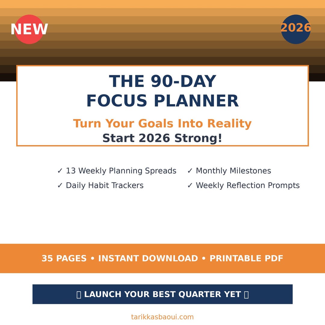 90 Day Focus Planner PDF | Quarterly Goal Planner | Habit Tracker ...