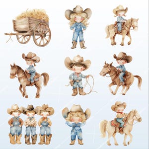 Cute Cowboy Clipart Bundle, Western PNG Graphics (digital Download) - Etsy