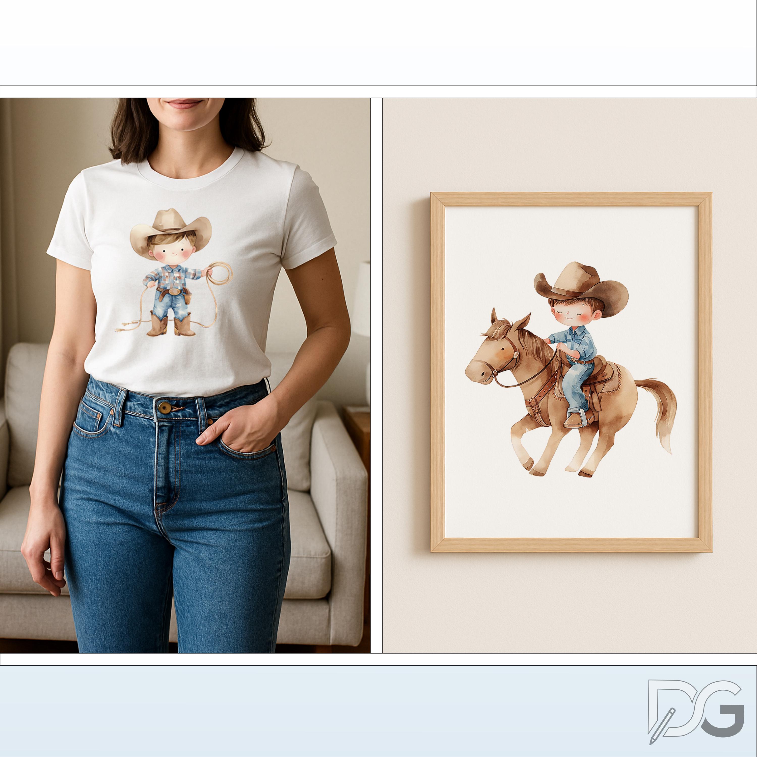 Cute Cowboy Clipart Bundle, Western PNG Graphics (digital Download) - Etsy