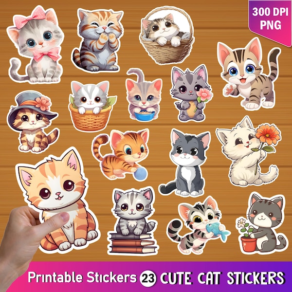 Stickers de gato - Etsy México