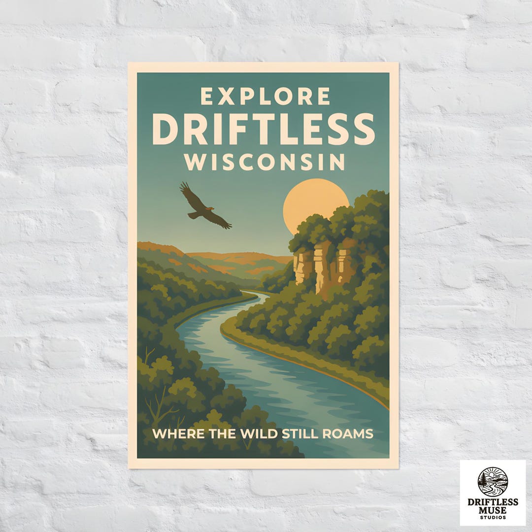 Driftless Region Wisconsin Printed Poster, Scenic Landscape Wall Art - Etsy