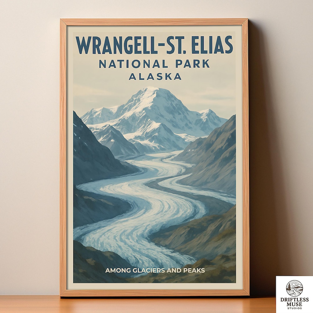 Wrangell–st. Elias National Park Poster – Vintage Travel Print, Alaska ...