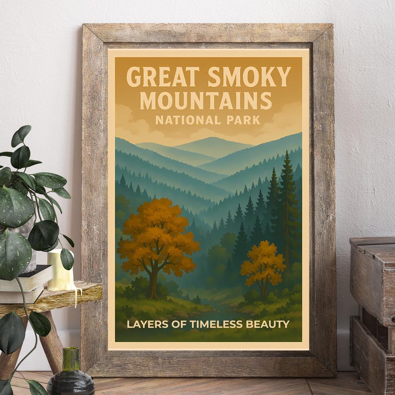 Smoky Mountains National Park Vintage Poster, WPA Art (digital Download ...