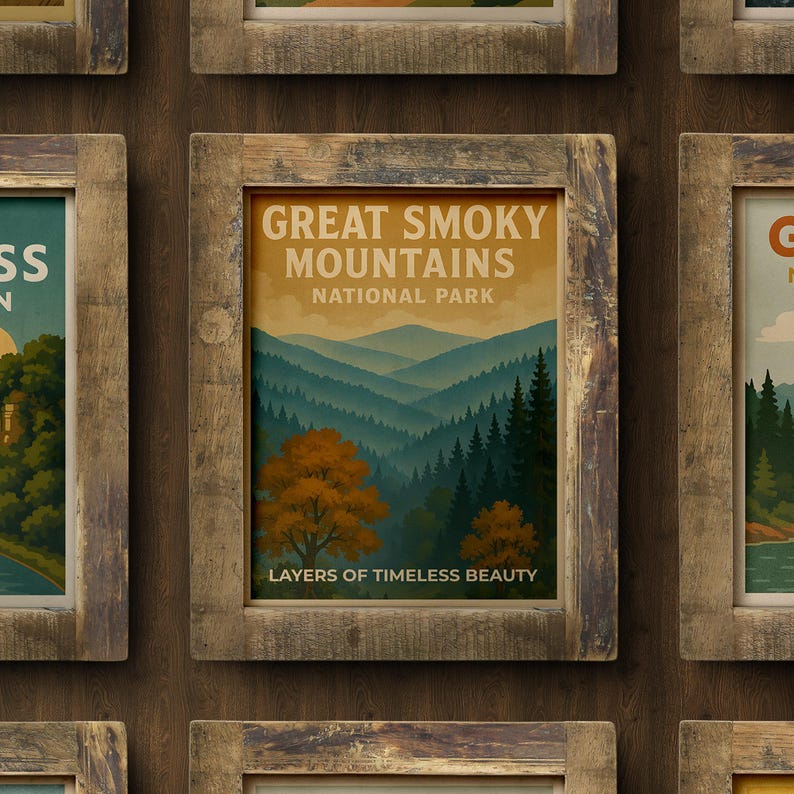 Smoky Mountains National Park Vintage Poster, WPA Art (digital Download ...