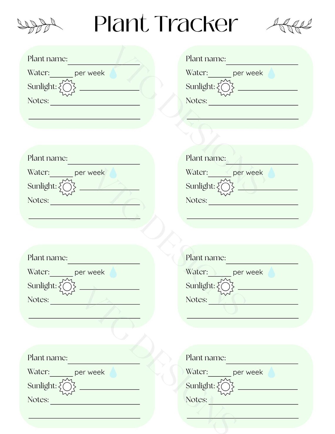 Printable Plant Tracker | House Plant Log - Etsy