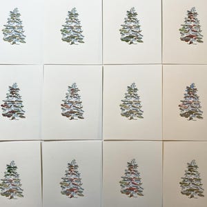 Letterpress Card -snow Covered Tree- Blank Card, Flat Card, Winter Card ...