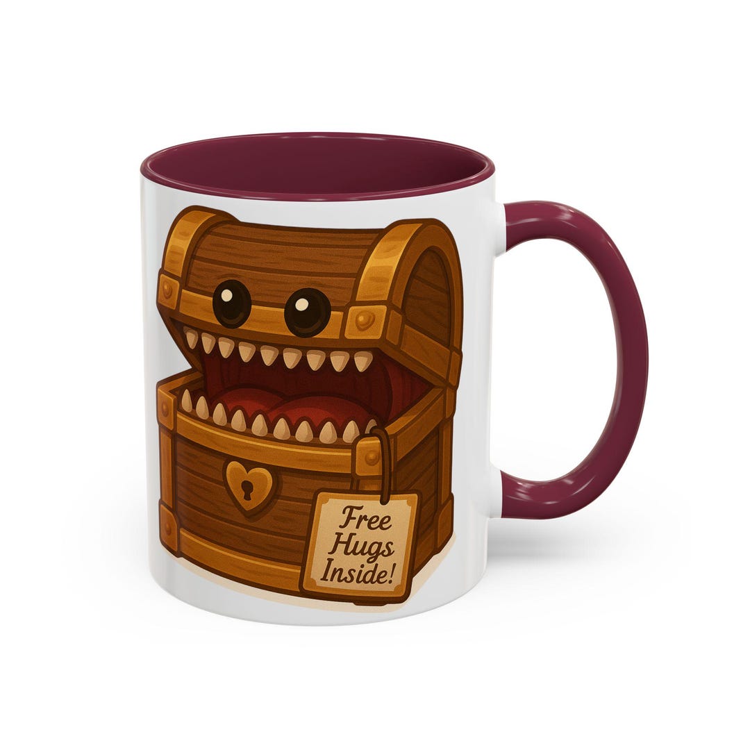 Cute Mimic Mug, D&D Coffee Cup, Colorful Ceramic Tea Mug, Dungeon ...