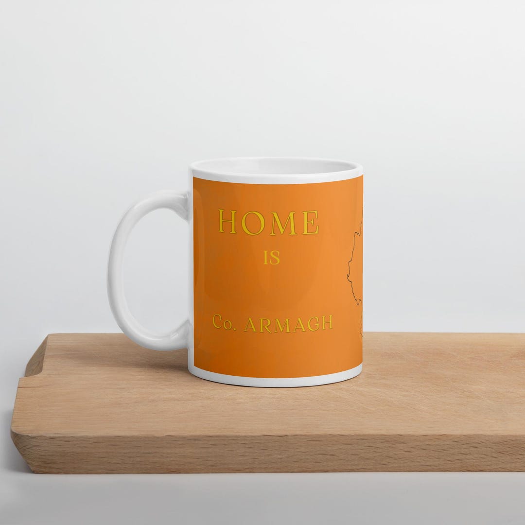 Home is Co. Armagh Mug Irish County Coffee Cup GAA Colours Ceramic Gift ...
