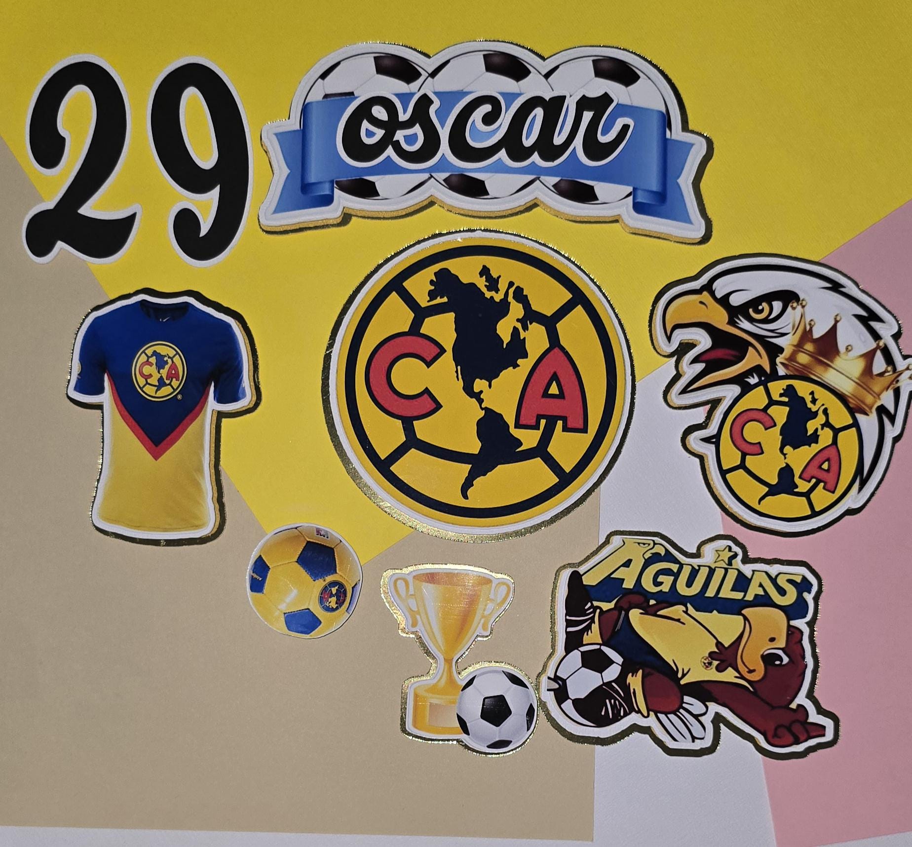 Club América Cake Toppers | Soccer Birthday Decorations | Águilas CA ...