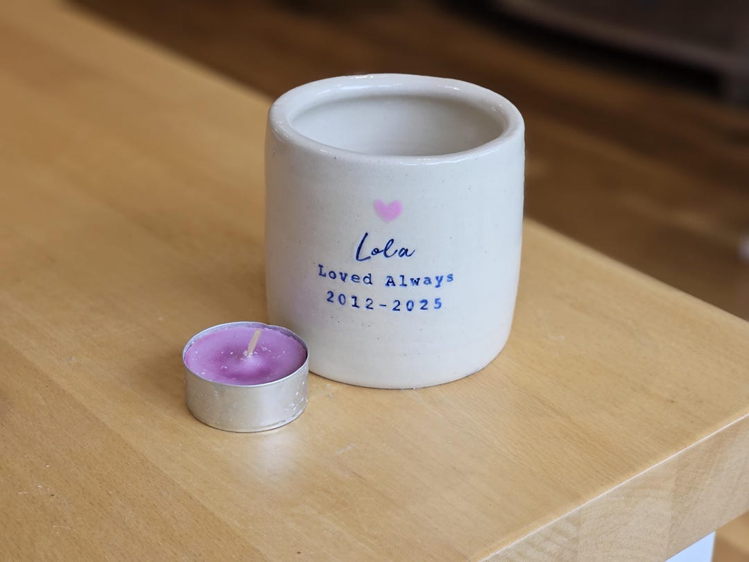 Personalised Memorial Tealight Holder, Custom Candle Holder, Name and ...