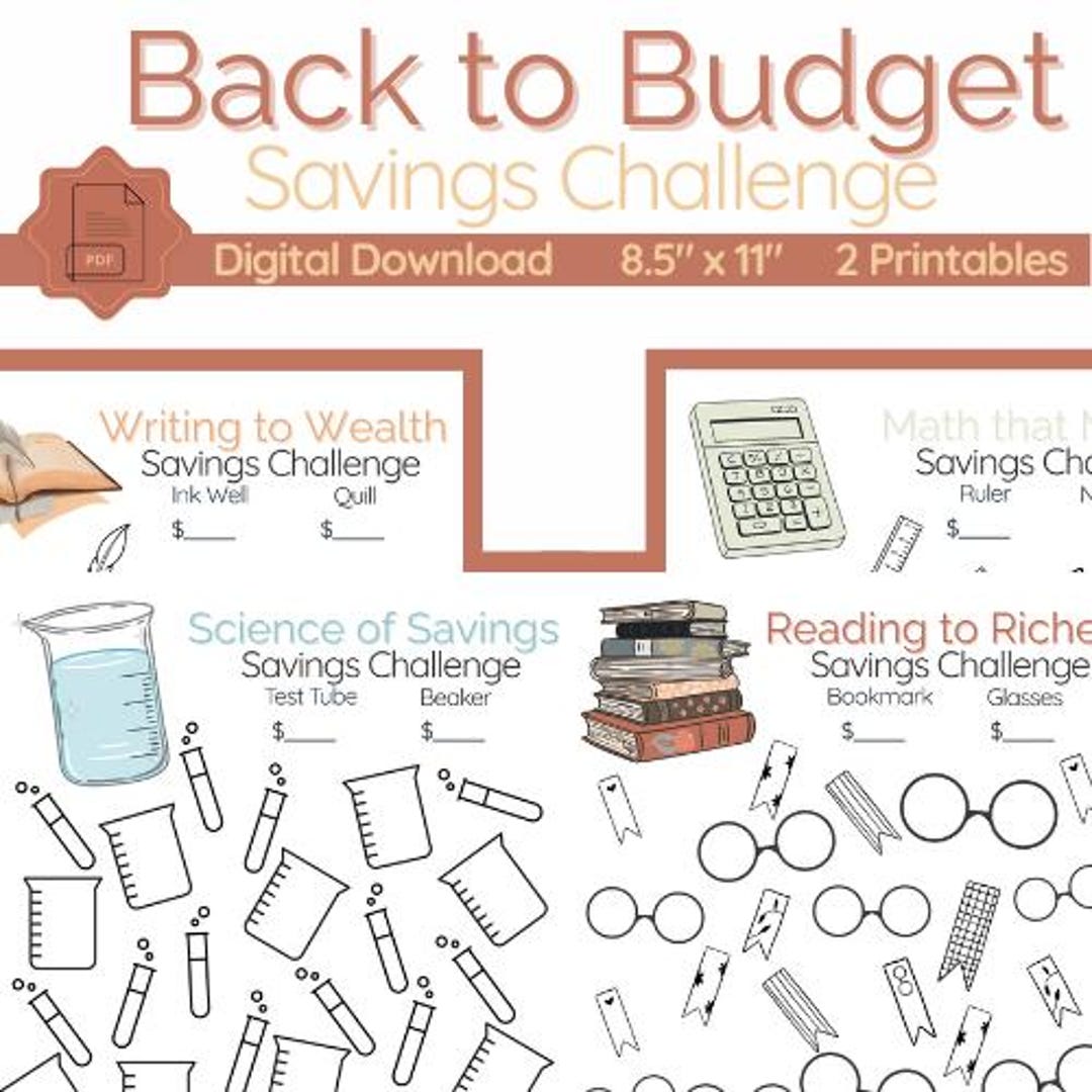 Back to Budget Savings Tracker - Printable Budget Binder Insert ...